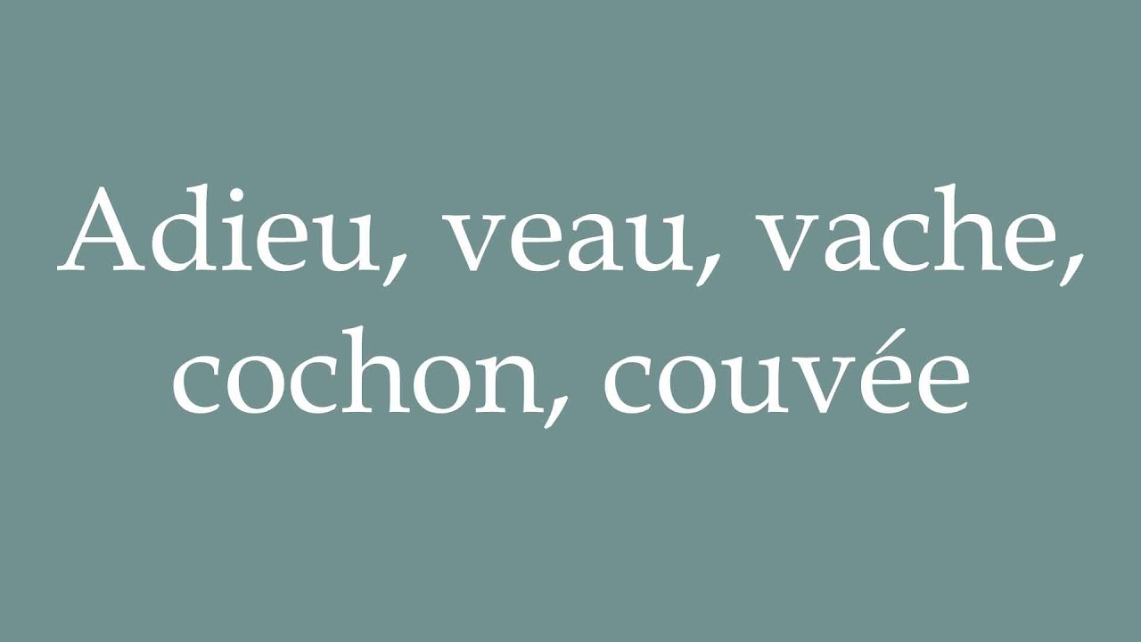 How to Pronounce ''Adieu, veau, vache, cochon, couvée'' Correctly in ...