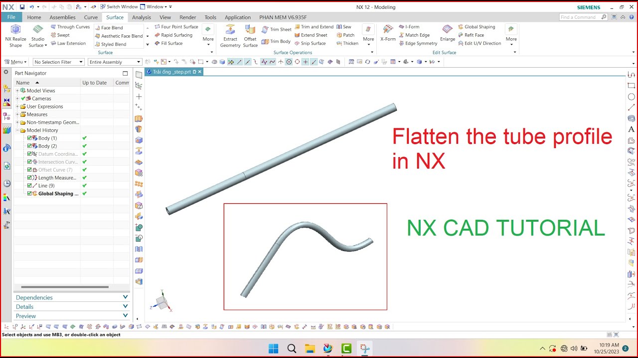 Trãi phẳng biên dạng ống | Flatten the pipe profile in NX # 17 - YouTube