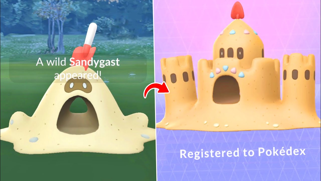 Got Sandygast & Palossand (new debut) in Pokemon go. - YouTube
