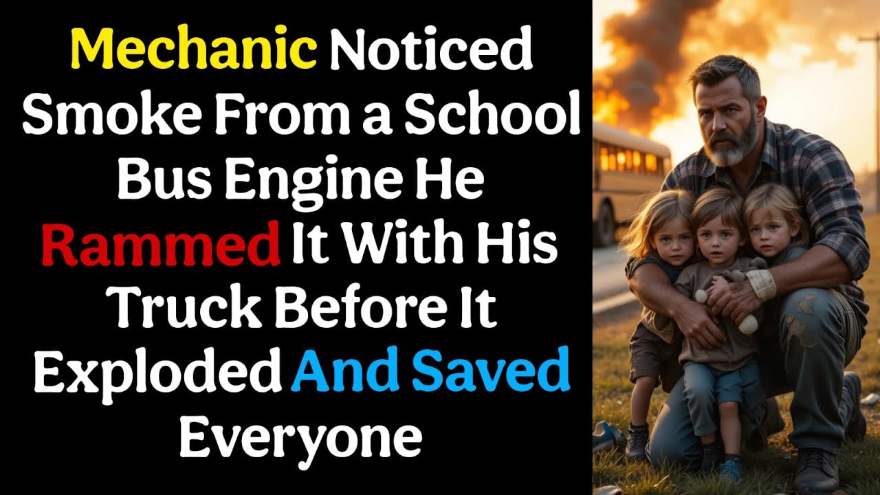 Mechanic Noticed Smoke From a School Bus Engine He Saved Them With His Truck Before It Exploded ...