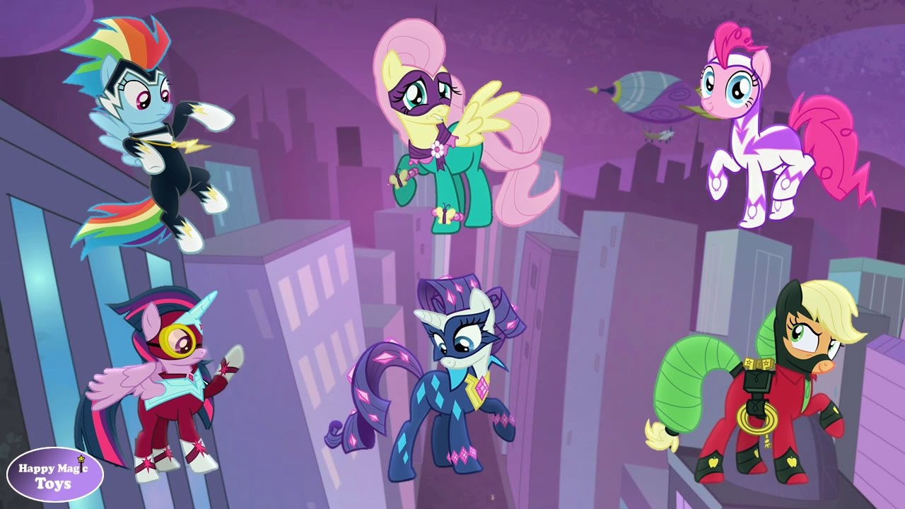 My Little Pony Transforming Power Ponies Mane 6 Happy Magic Toys - YouTube