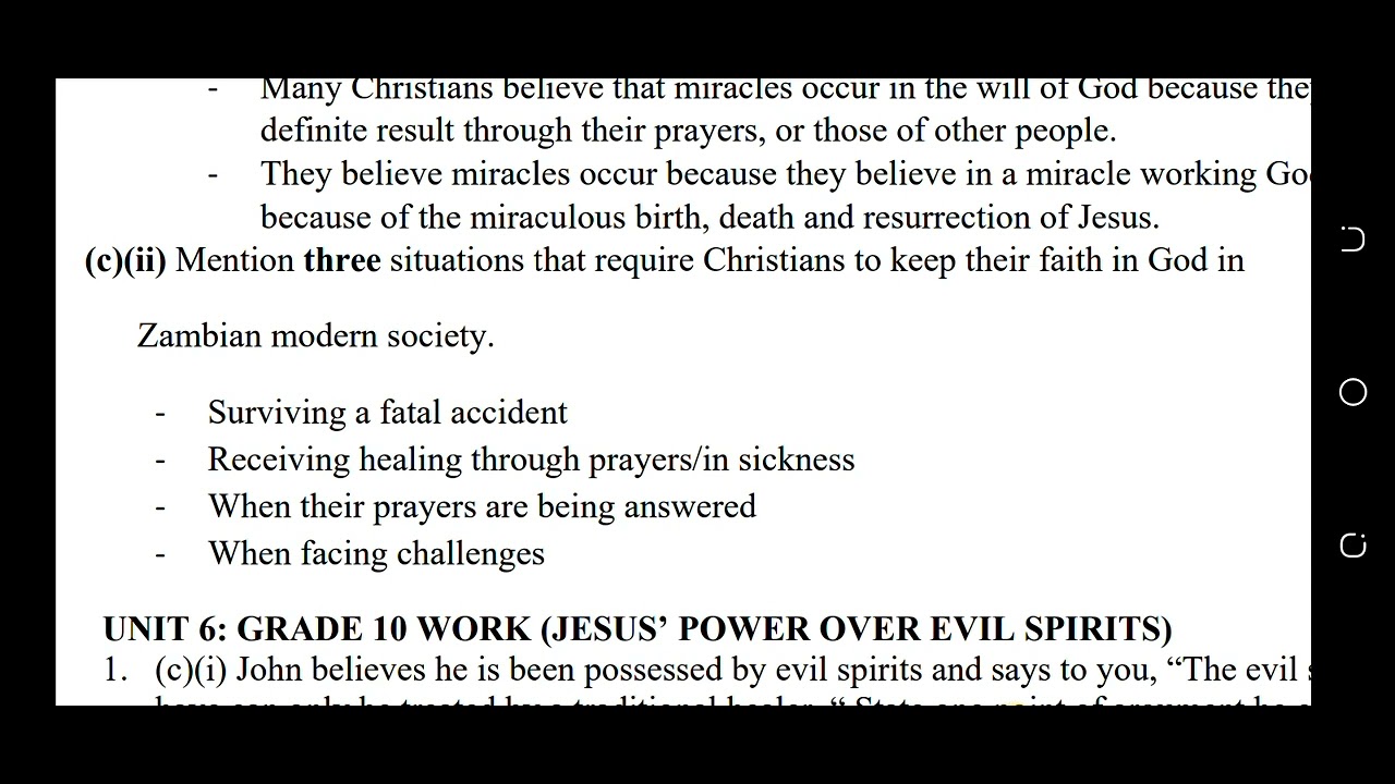 ECZ R.E Past Paper - Jesus' Power Over Evil Spirits 2 - YouTube