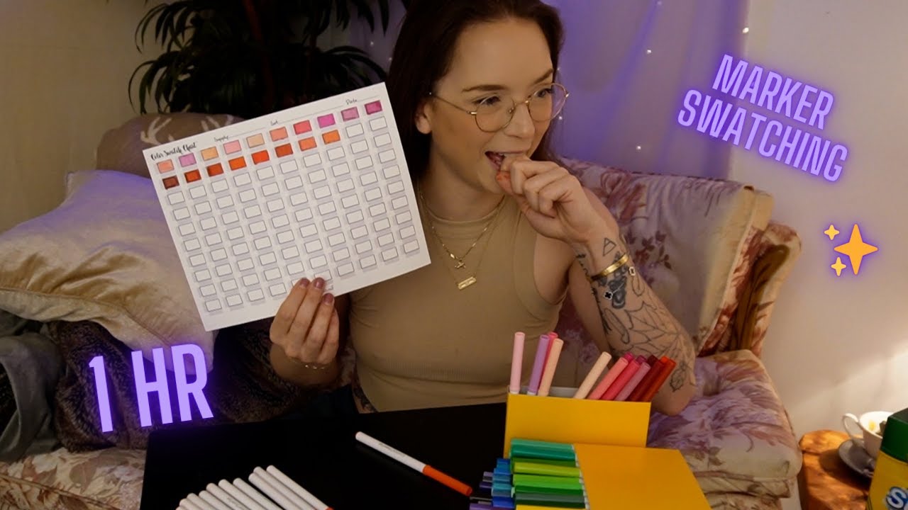 ASMR | Sorting and Swatching Markers | Relaxing or Stressful? - YouTube