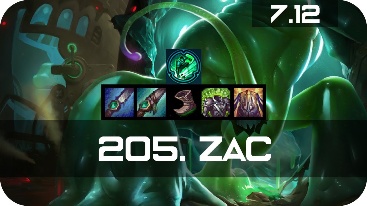 Zac Jungle vs Lee Sin Season 7 s7 Patch 7.12 2017 Gameplay Guide Build ...