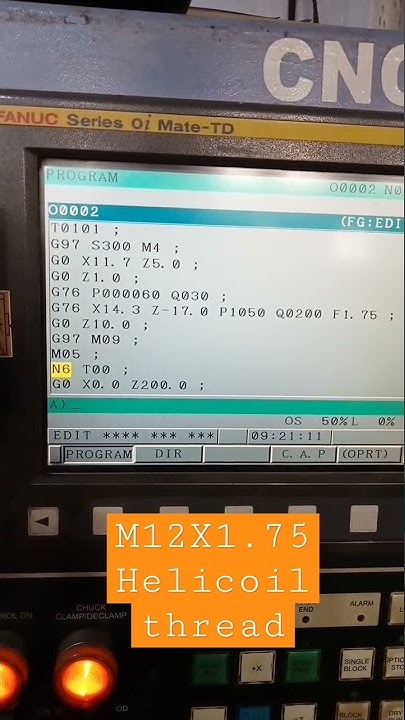 M12x1.75 Helicoil thread cycle #shorts #cnc #cncmachine - YouTube