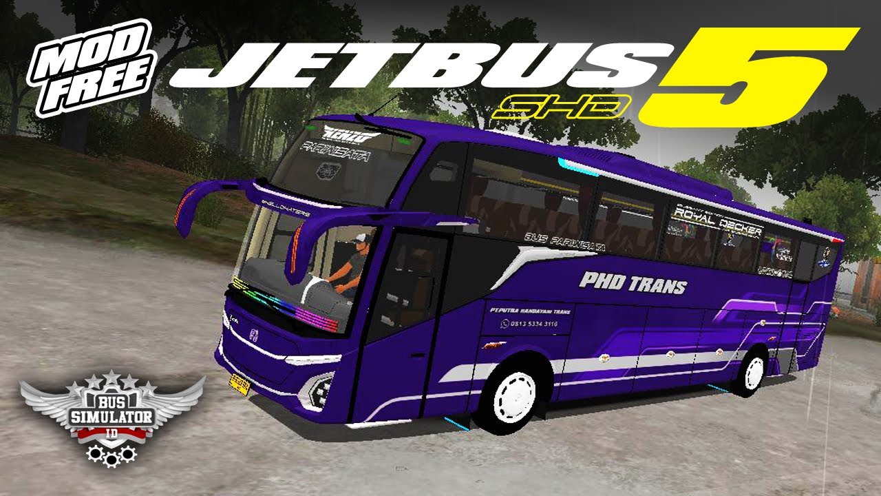 BUSSID | MOD JETBUS 5 SHD DOUBLE GLASS - YouTube