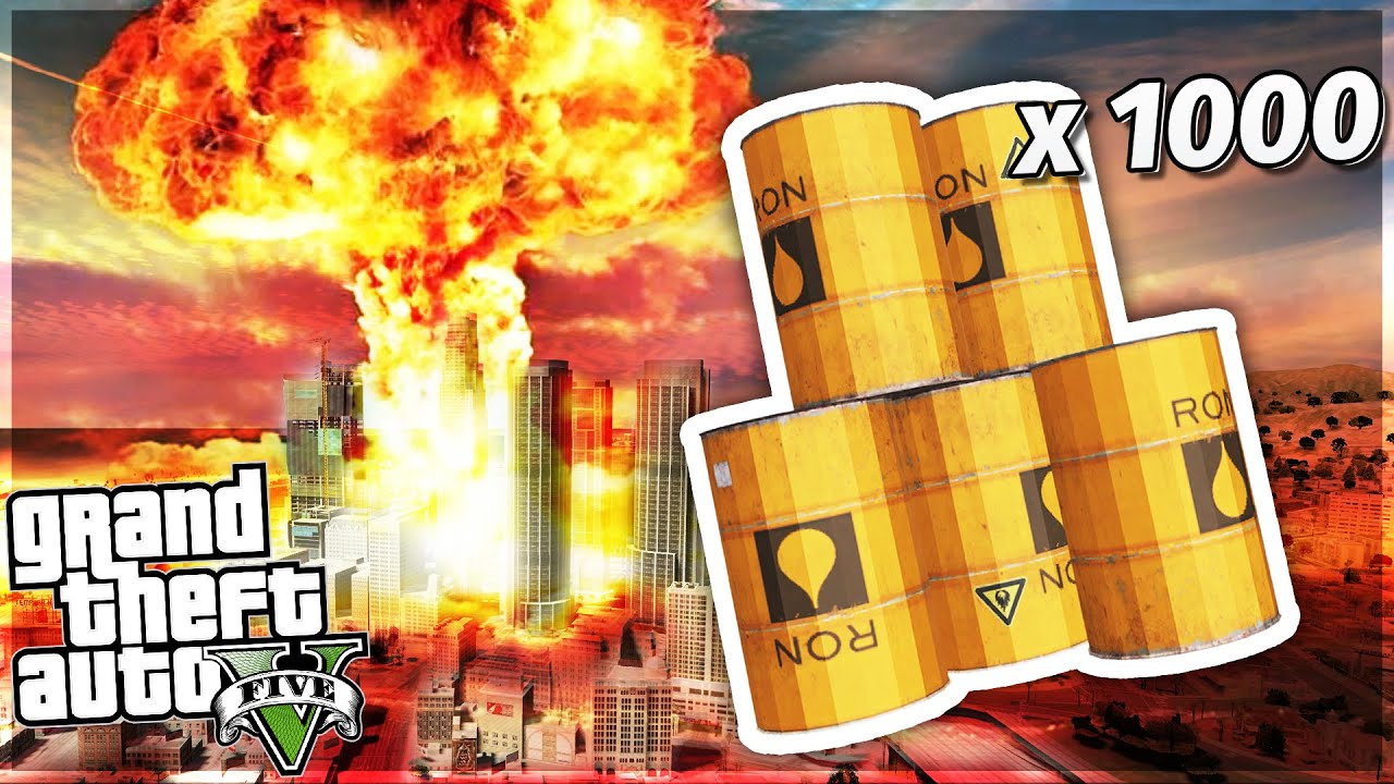 GTA 5 vs 1000 Explosive Barrels - YouTube