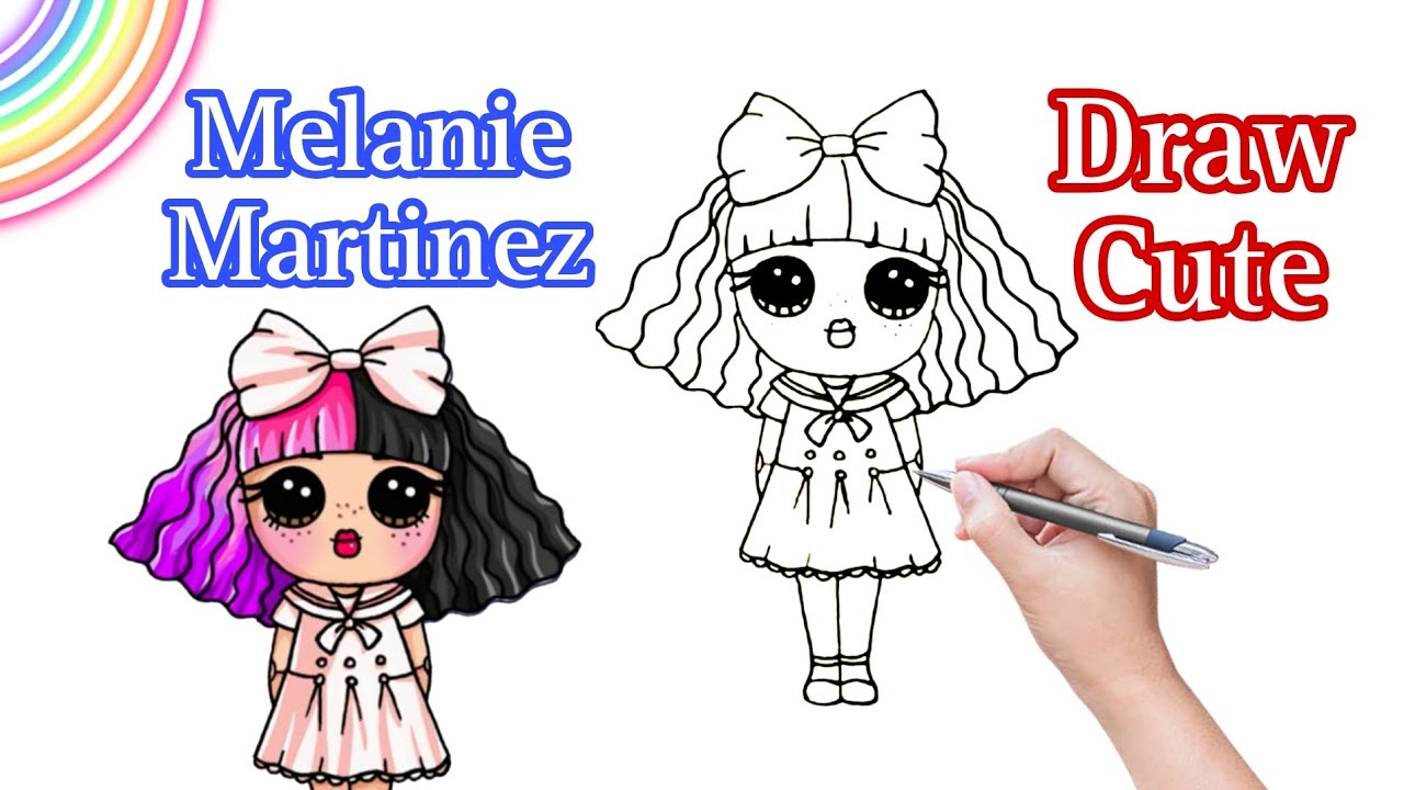 How To Draw A PRETTY MELANIE MARTINEZ Clipart,To Draw step by step, DL ...