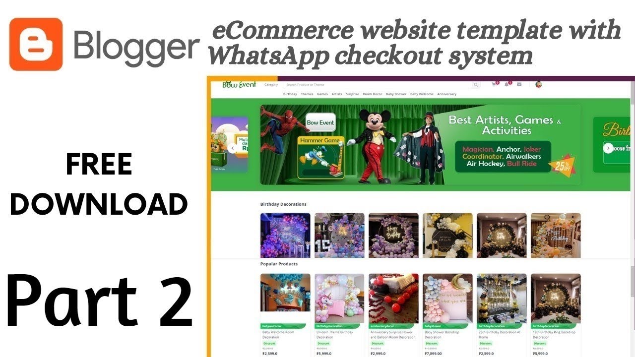 Part 2- Best Blogger eCommerce website template with WhatsApp checkout ...