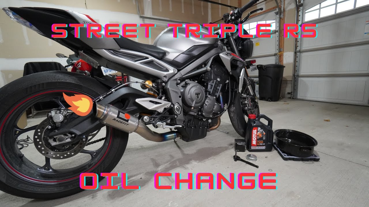 2021 Triumph Street Triple RS Oil Change - YouTube