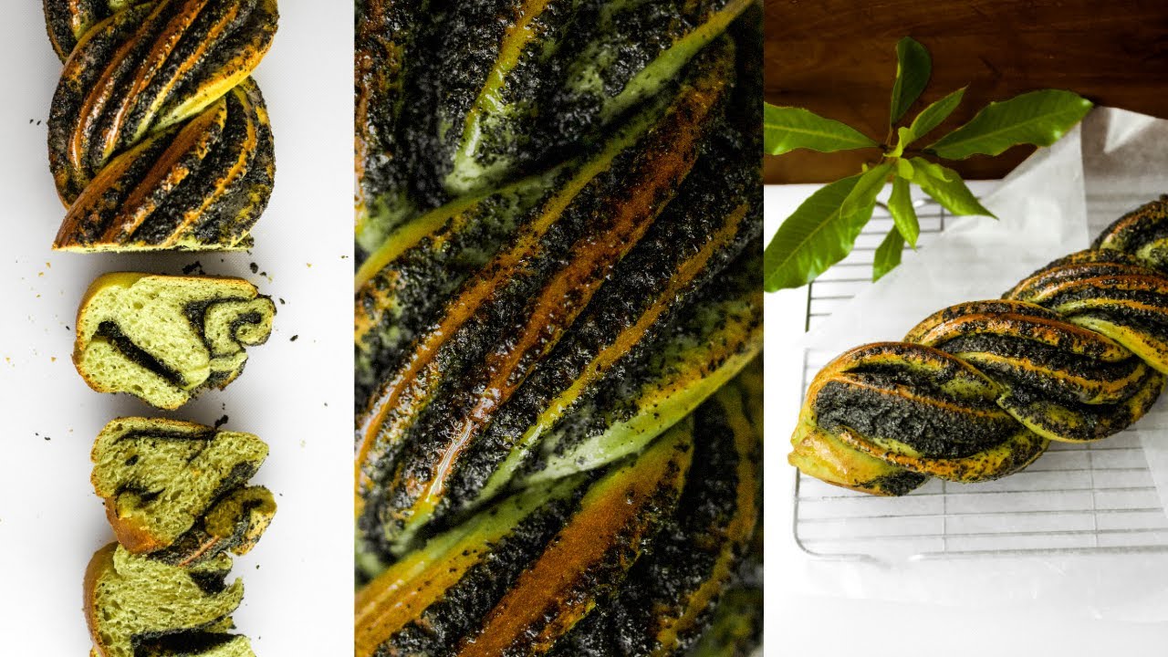 How To Make MATCHA SESAME BABKA (twisted milk bread) - YouTube