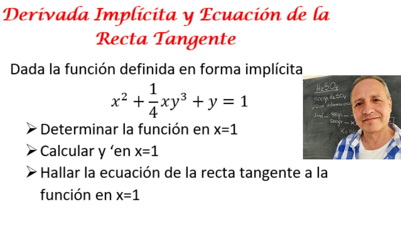 Derivada Implícita y Ecuación de la Recta Tangente - YouTube