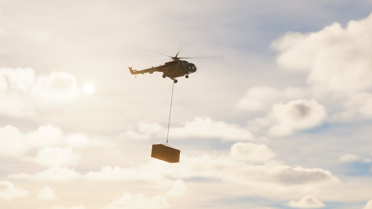 DCS World | Air Lifting ULTRA-HEAVY Equipment in The Mi-8TV HIP - YouTube