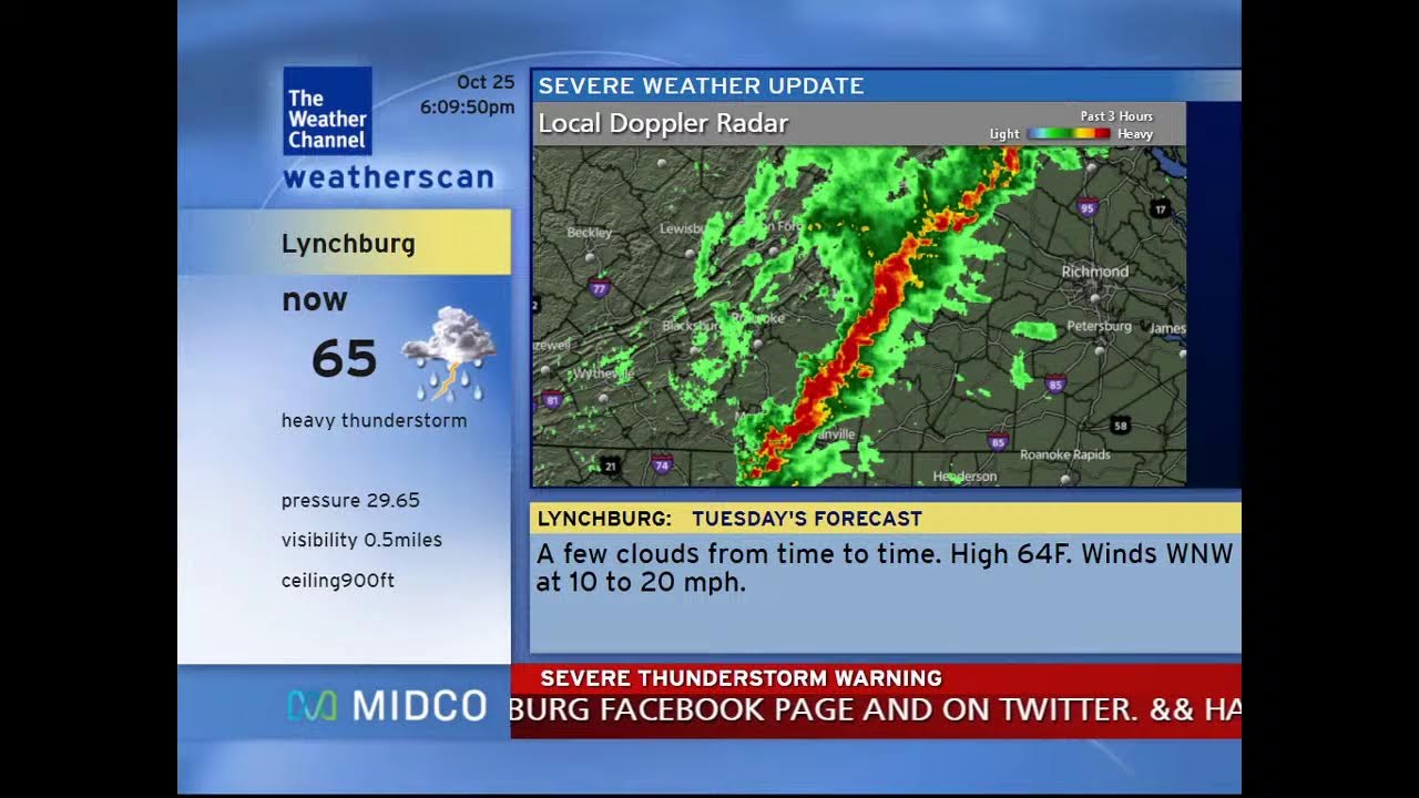 Weatherscan Live Stream | Severe Weather Mode | Lynchburg VA | 10/25 ...