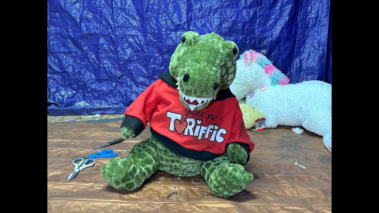 Destroy Large Stuffed Hoodie Gator Plush Toy - YouTube