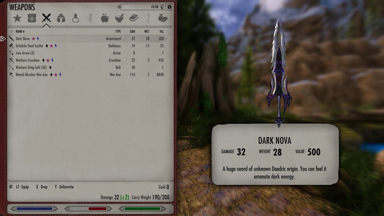 Darknova daedric greatsword - YouTube