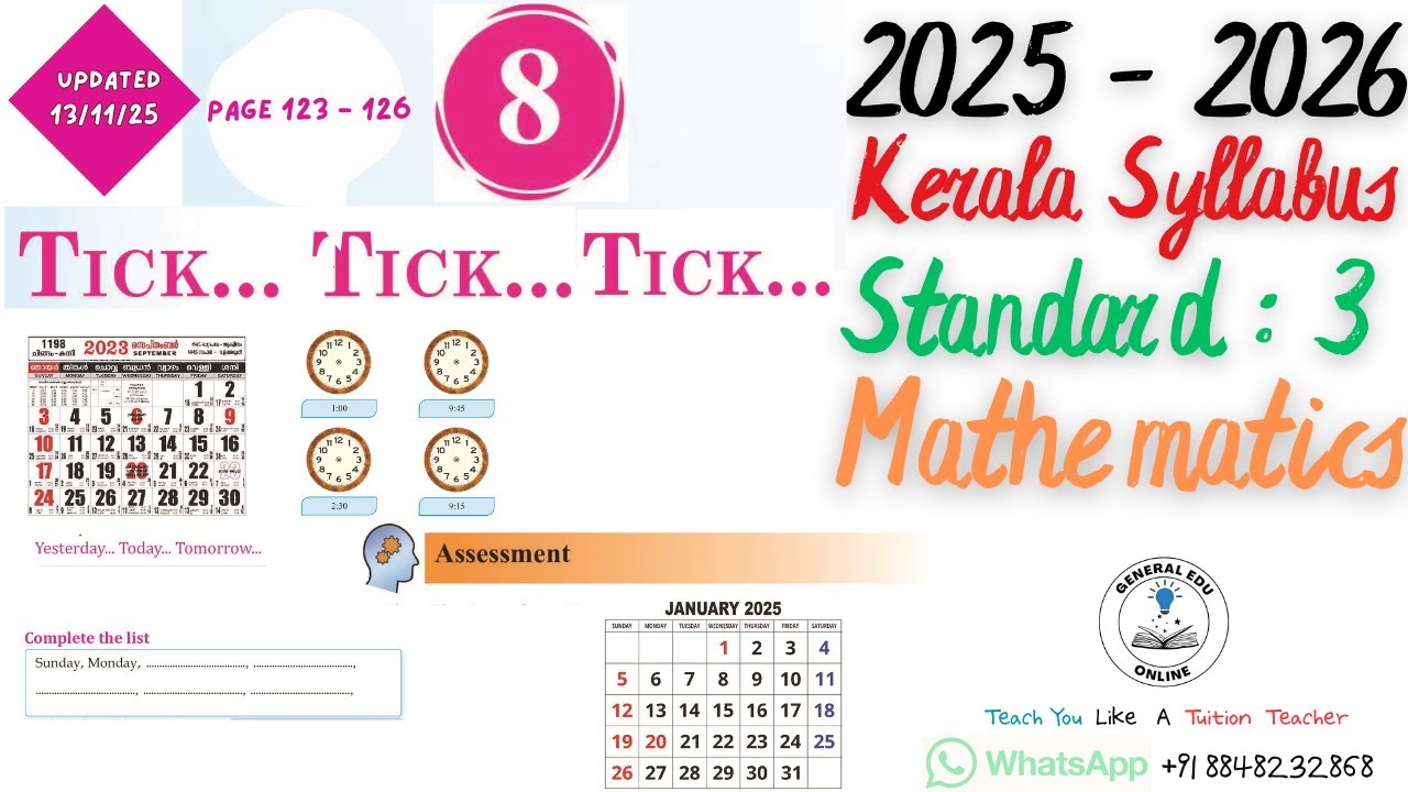 Class 3 Maths Unit 8 Tick Tick Tick (Page 123 - 126) @GeneralEduOnline ...