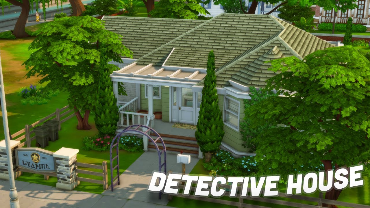 I built a house for a DETECTIVE only using Get To Work In The Sims 4 ...