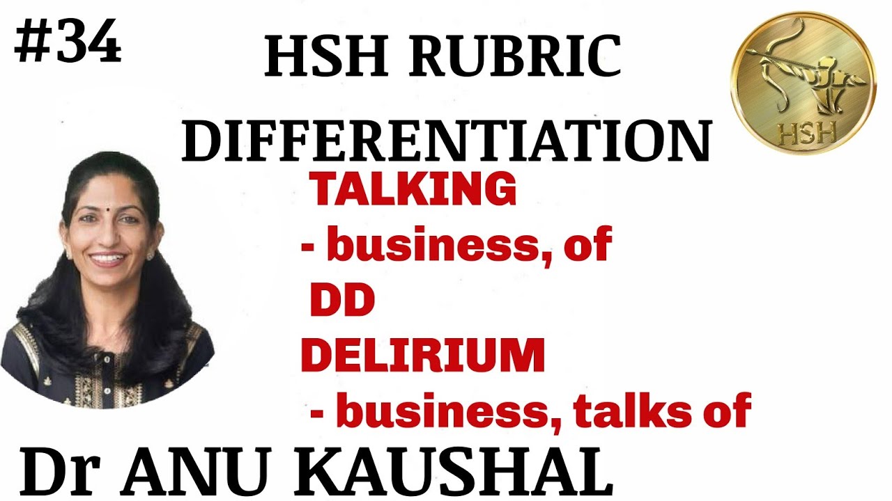 RUBRIC DIFFERENTIATION #34 - Dr ANU KAUSHAL @hsh_homeopathy - YouTube