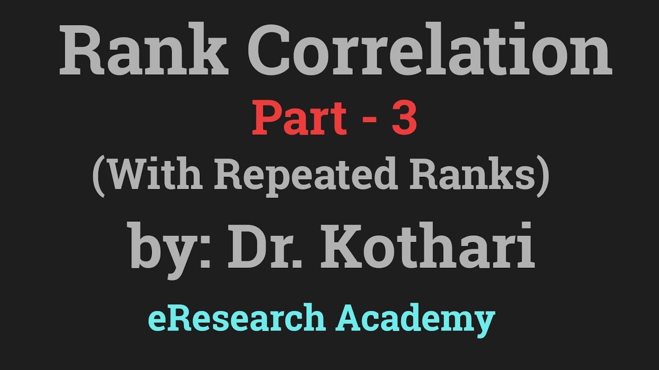 Spearman's Rank Correlation# with Repeated Ranks - YouTube