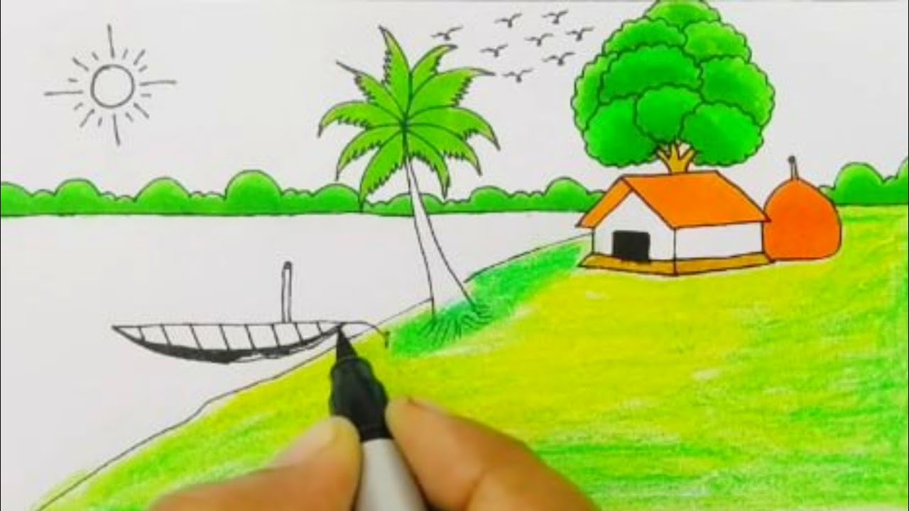 12 Nature Landscape Paining With Time Lapse - Long Version | Village ...