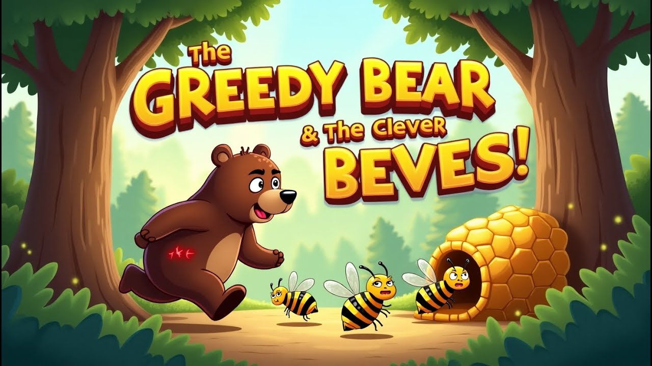 The Greedy Bear and The Clever Bees 🐻🐝 | Moral Story for Kids # ...