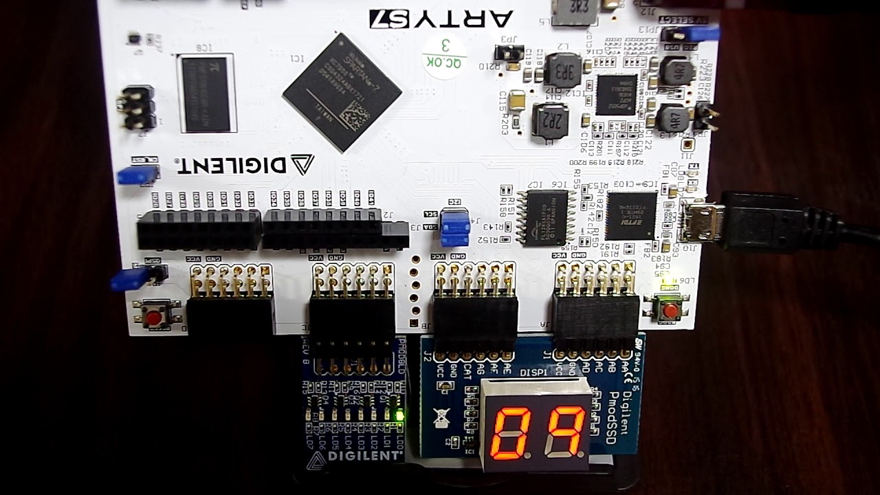 arty s7 Pmod 7seg led - YouTube