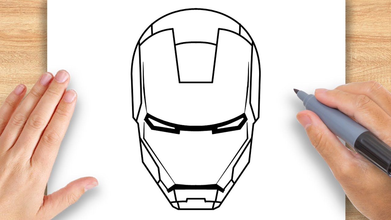 COMO DESENHAR O HOMEM DE FERRO REALISTA, PASSO A PASSO, PRETO E BRANCO ...