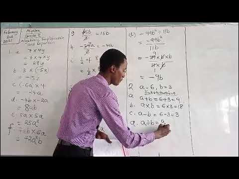 ALGEBRA simplification + expansion Grade 8 (JS2) - YouTube