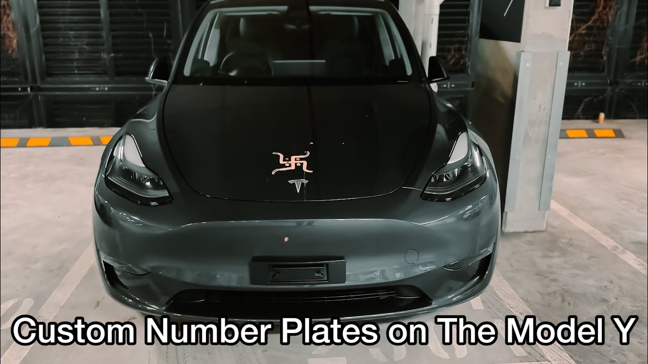 installing custom number plates on my tesla - YouTube