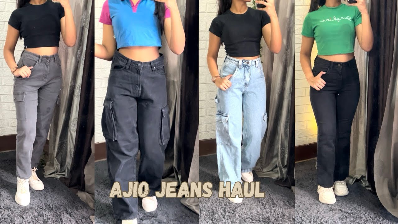 AJIO JEANS HAUL| CARGO, BOOTCUT JEANS| TRENDY AND AFFORDABLE FINDS ...