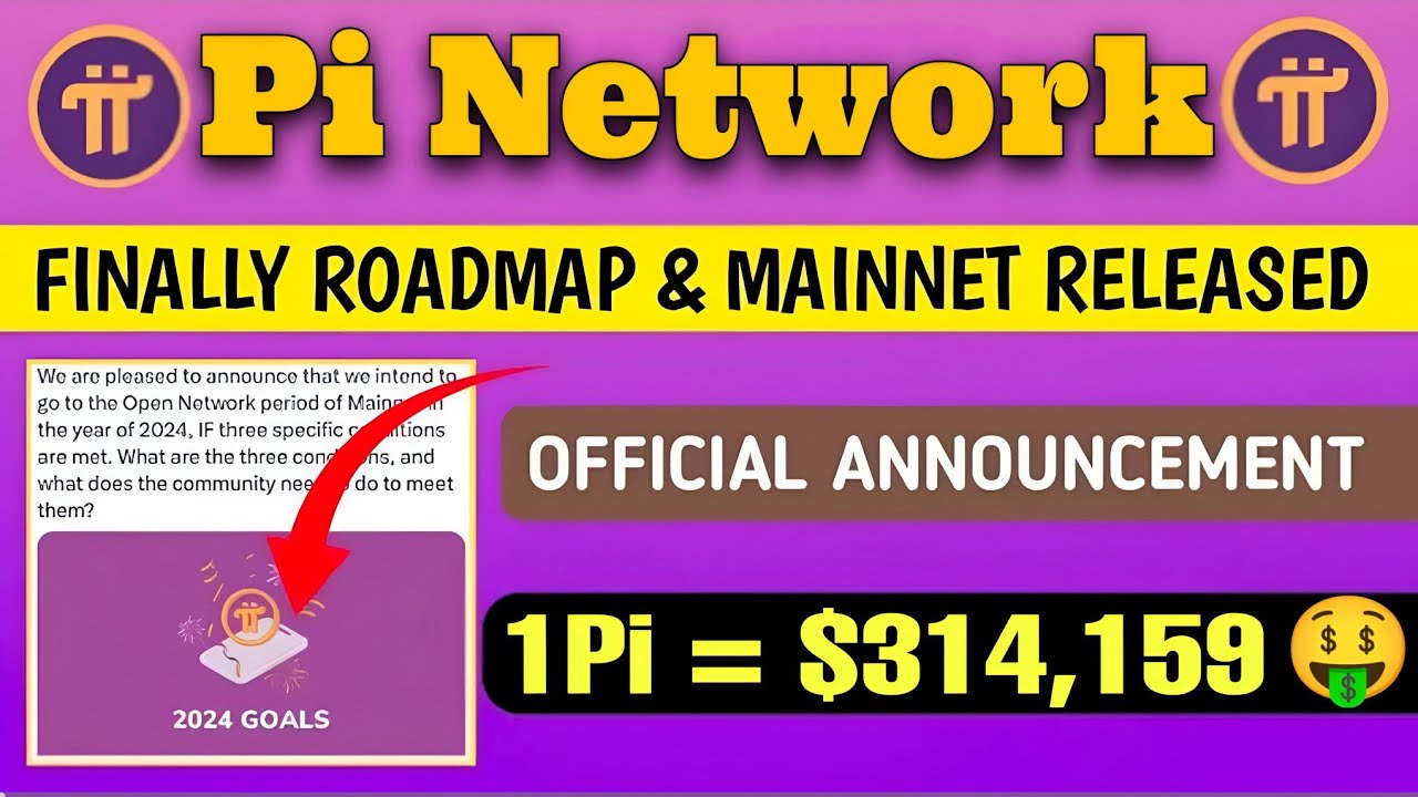Boom 💥Finally Pi Network Roadmap & Mainnet Launch Goal 2024 Update🤩1Pi = $314,159 🤑 #bitcoin # ...