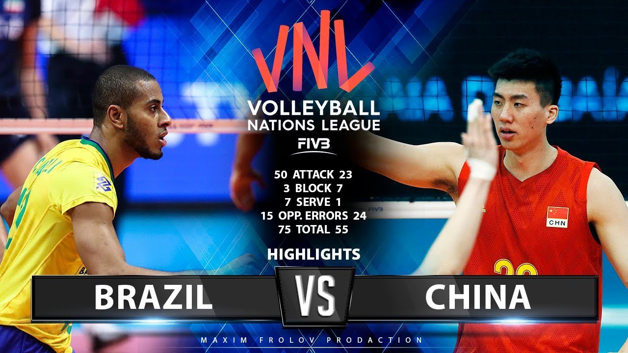Brazil vs China | Highlights Men's VNL 2019 - YouTube