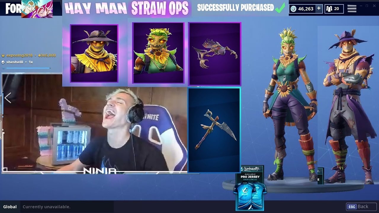 "Ninja" React's to the *NEW* HAY MAN/ STRAW OPS Skins in fortnite ...