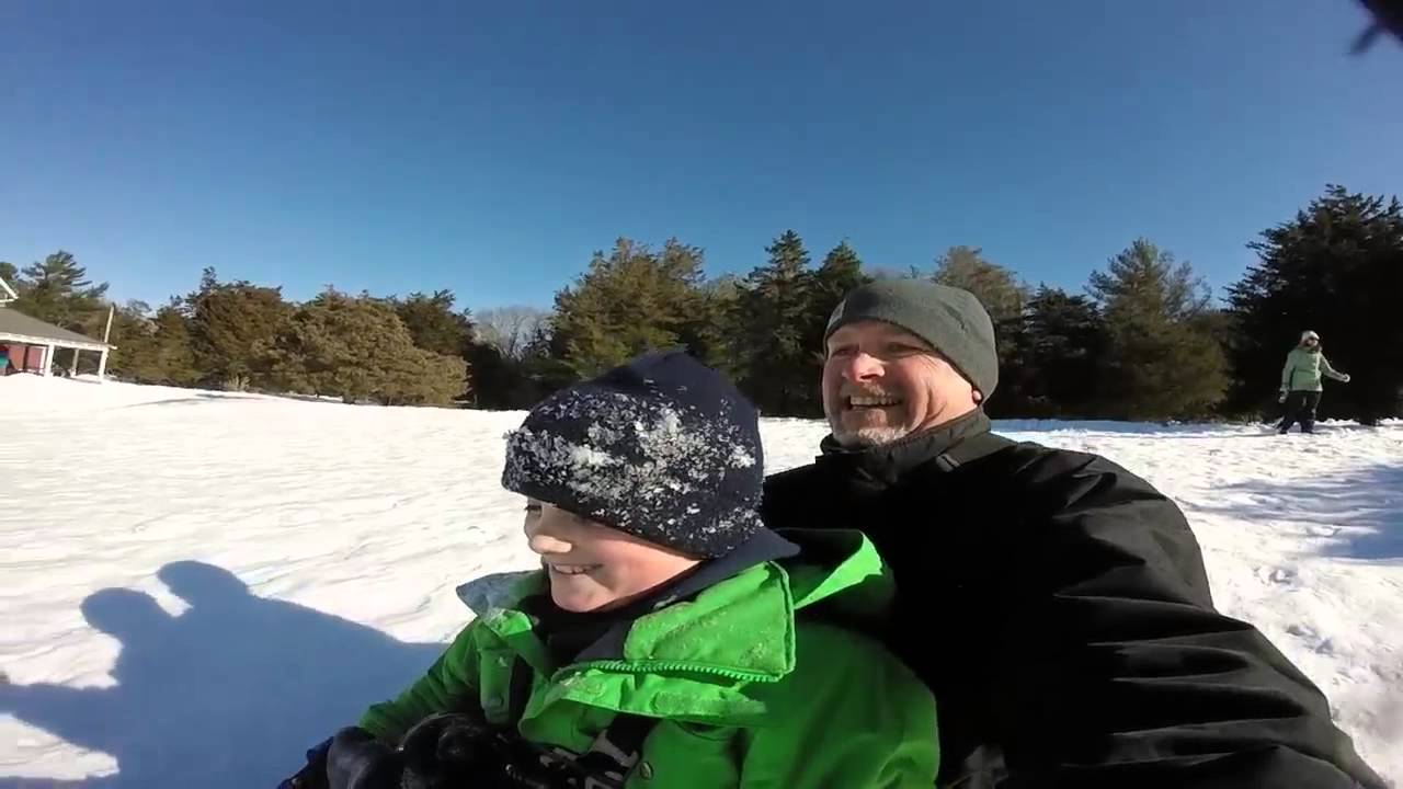 Sledding at Cotuit Highground BarnHill - YouTube