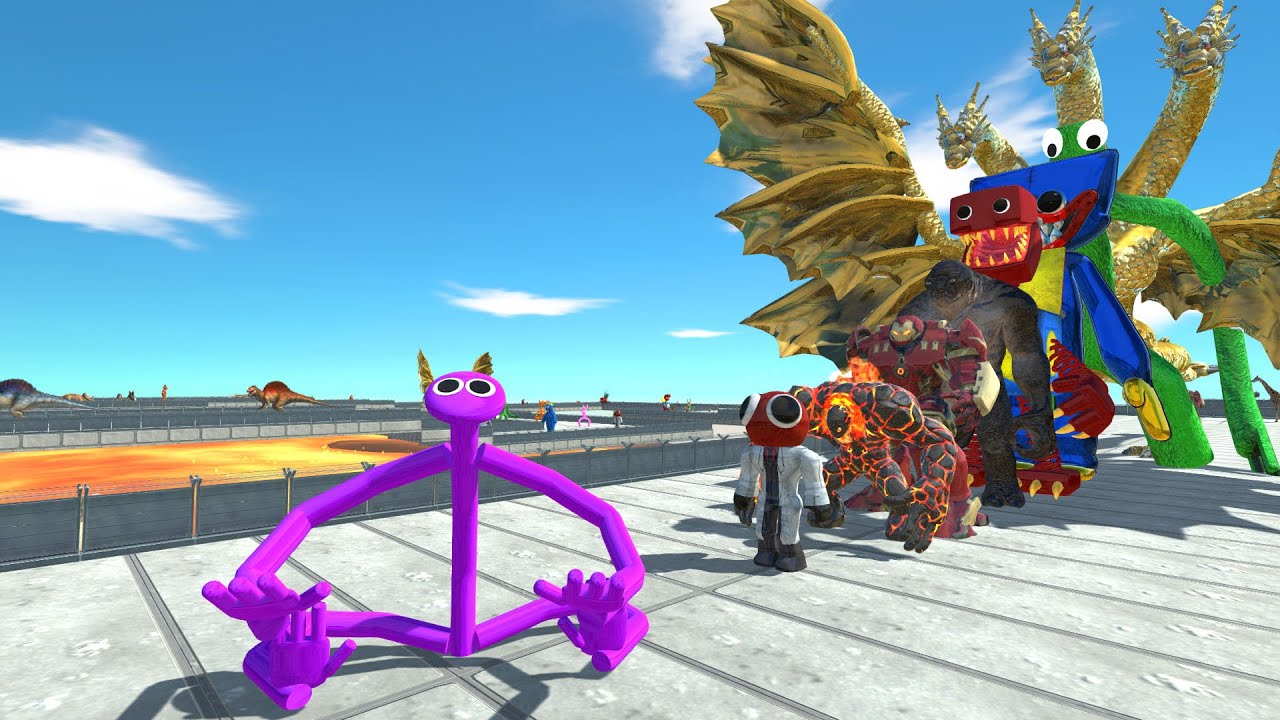 Rainbow Friends Purple vs Rainbow Friends LAVA DEATH RUN - Animal ...