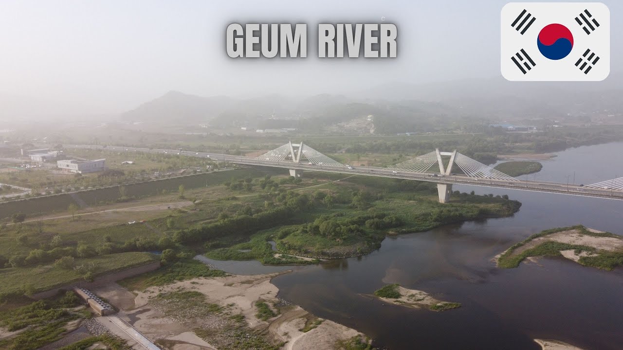 Aerial views of Geum River in the spring! (Sejong City) - YouTube