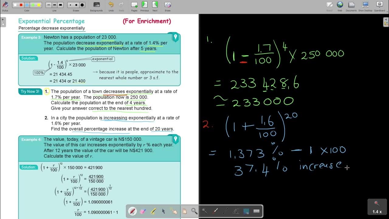 Gr 10 11 Exponential Percentage Exam Preparation Questions - YouTube