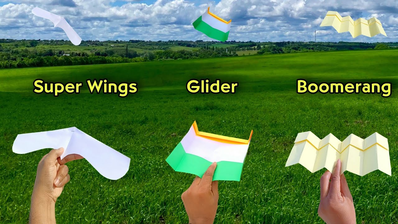 best flying boomrang (3 plane), paper flying 3 plane, how to make best ...