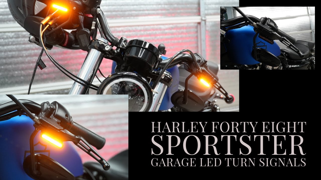 Harley 48 Sportster Garage LED Turn Signal Install - YouTube