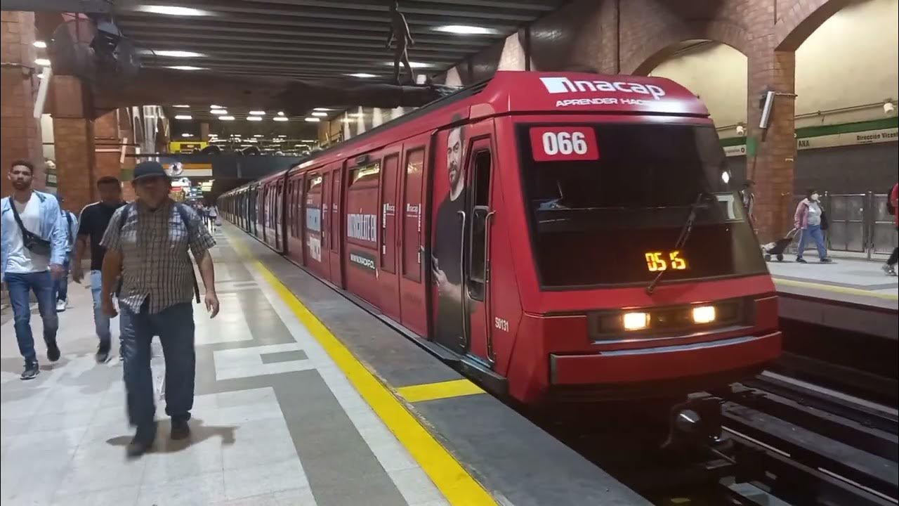 NS-93 (2066) saliendo de Estación Santa Ana, Línea 5, Tren con publicidad (INACAP). - YouTube