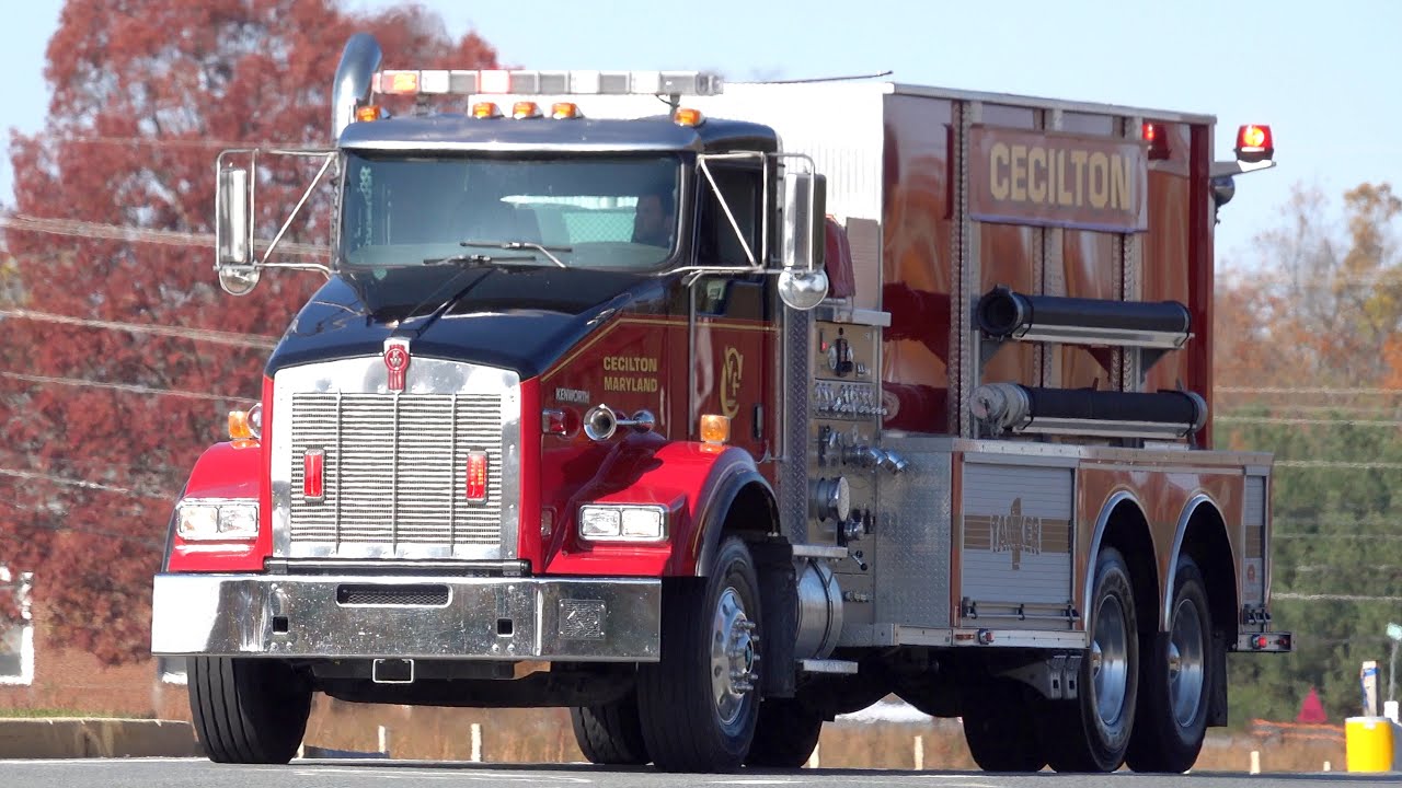 Cecilton Volunteer Fire Company Tanker 1 Responding - YouTube