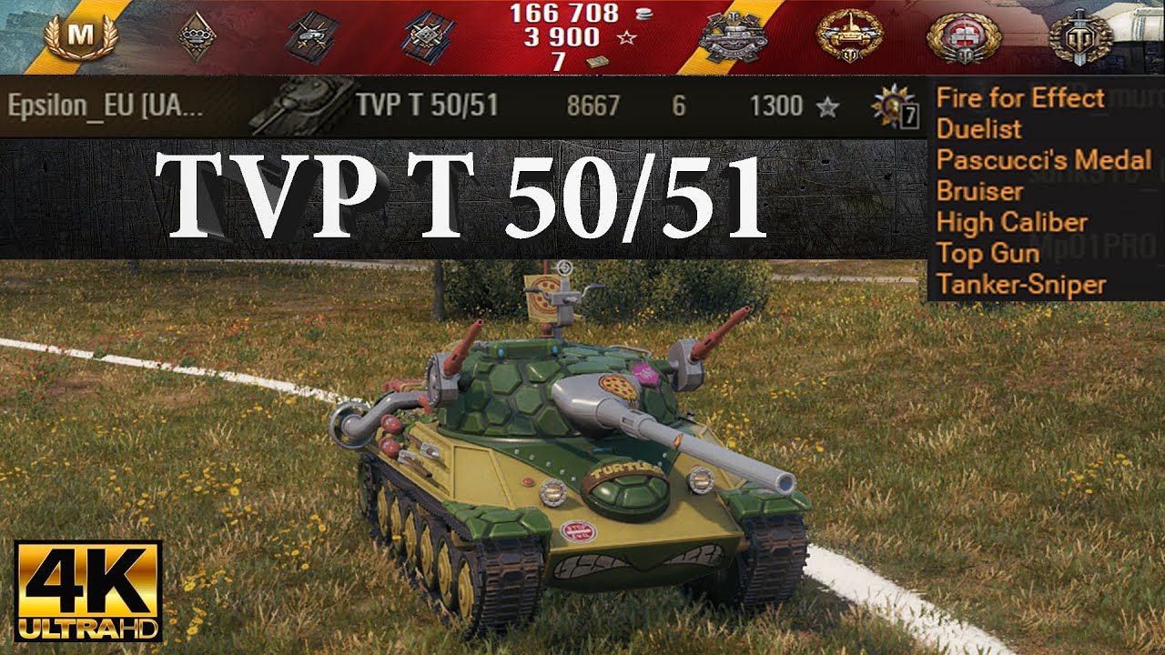 TVP T 50/51 video in Ultra HD 4K🔝 8667 dmg, 6 kills, 1300 exp 🔝 World ...