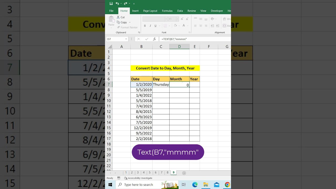 Convert Date Into Day Date Year YouTube Convert Date Into Day Date Year YouTube