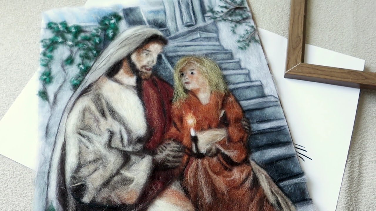 Presentation of Wool Painting - Jesus with a Child - YouTube