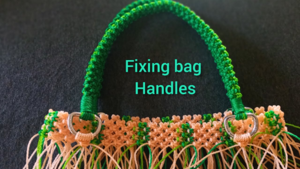 For beginners - How to attach handles to macrame bag //Part 2 # ...