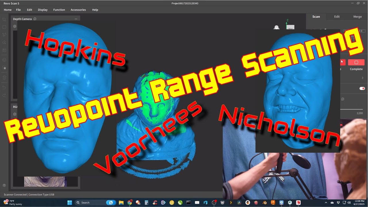 RevoPoint Range 3D Scanner RevoScan 5 scanning, Pop, pop2, pop3, jason ...