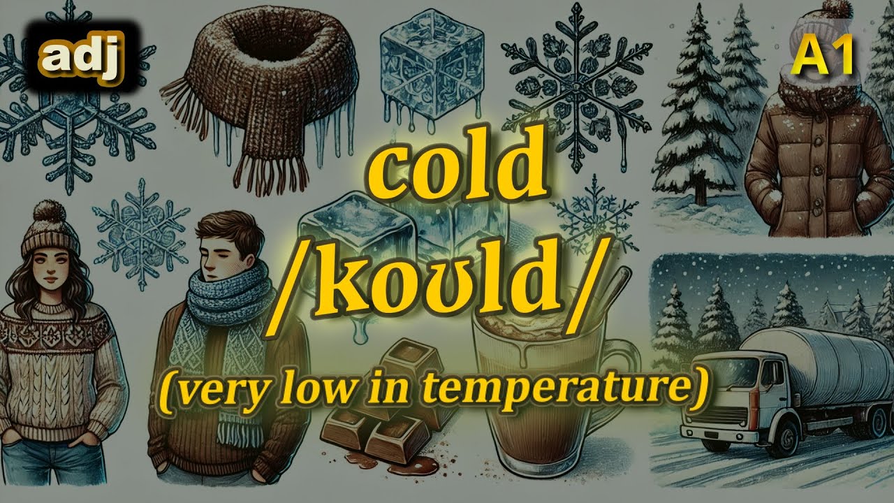[adj] Cold meaning (very low in temperature) with 5 examples - YouTube