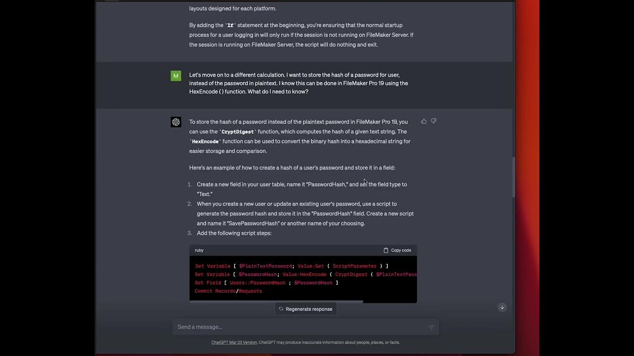 Can ChatGPT 4 write FileMaker Pro Calculations? - YouTube