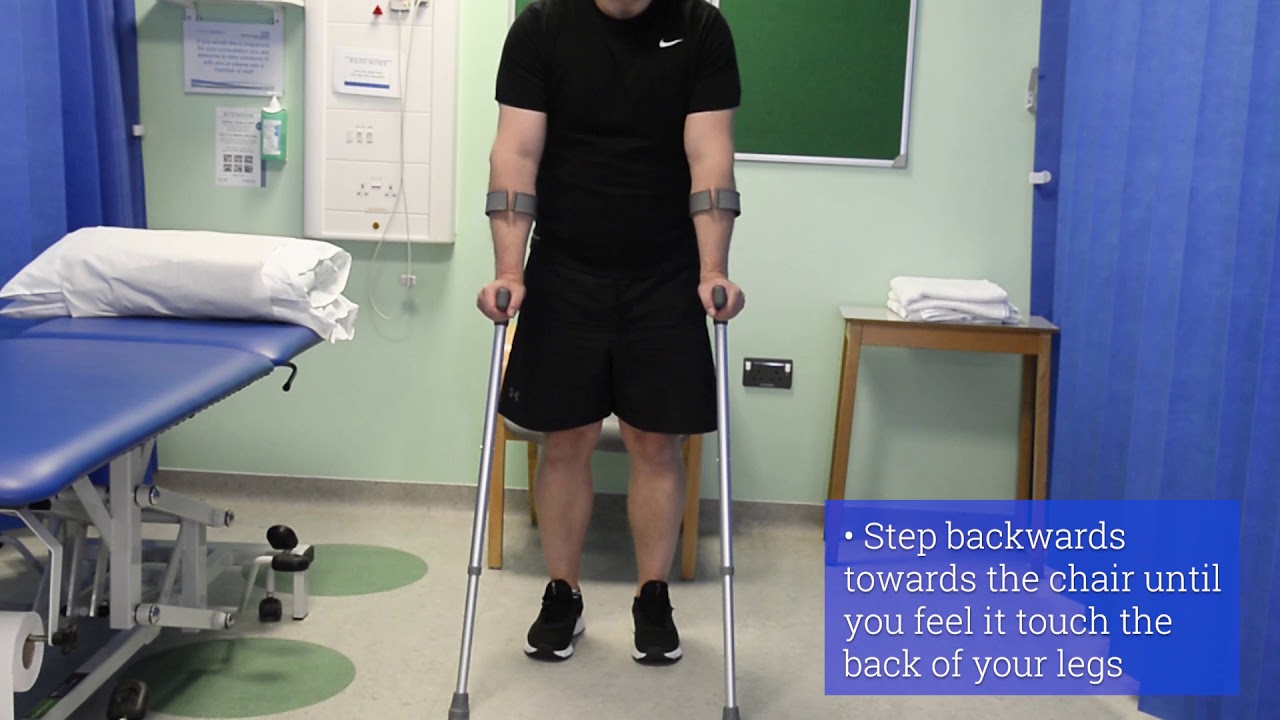 Physiotherapy at Home | Standing up and Sitting down with a chair - YouTube